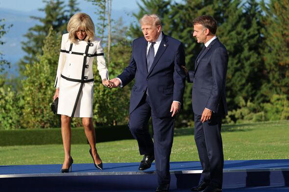 Trump slammed for 'creepy' moment with Macron's wife Brigitte ...