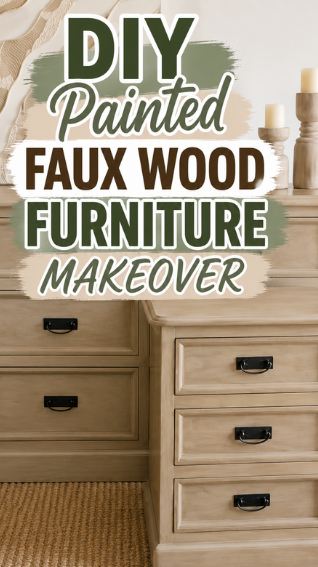 DIY painted faux wood furniture makeover