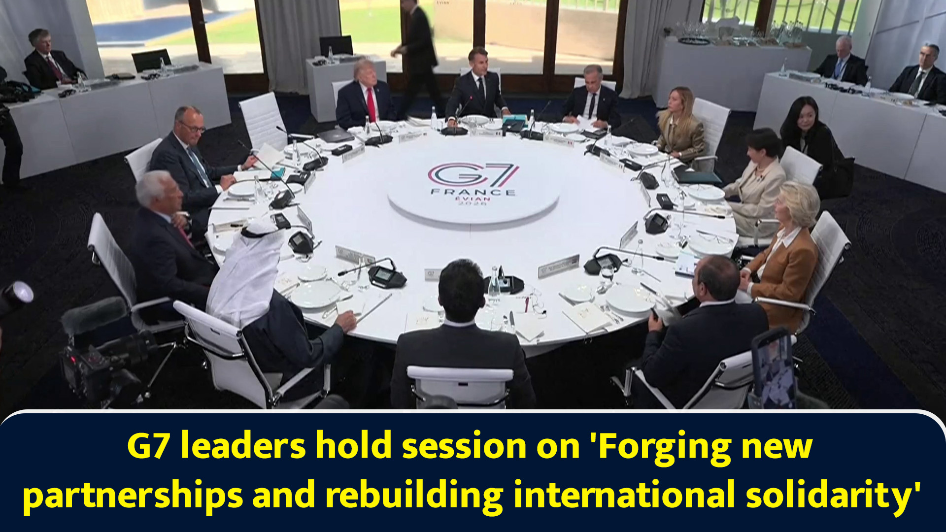 G7 leaders hold session on 'Forging new partnerships and rebuilding ...