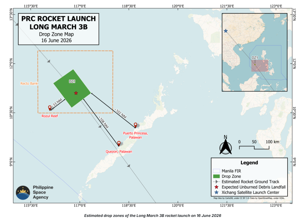 PhilSA warns of debris from Chinese rocket launch in parts of West ...
