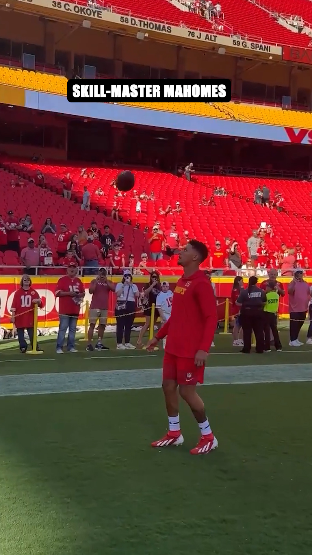 Patrick Mahomes shows off soccer skills at Arrowhead