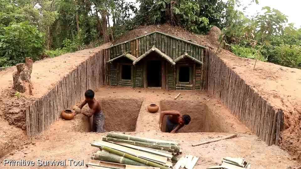 Watch these primitives struggle for days to build a shelter under tree ...