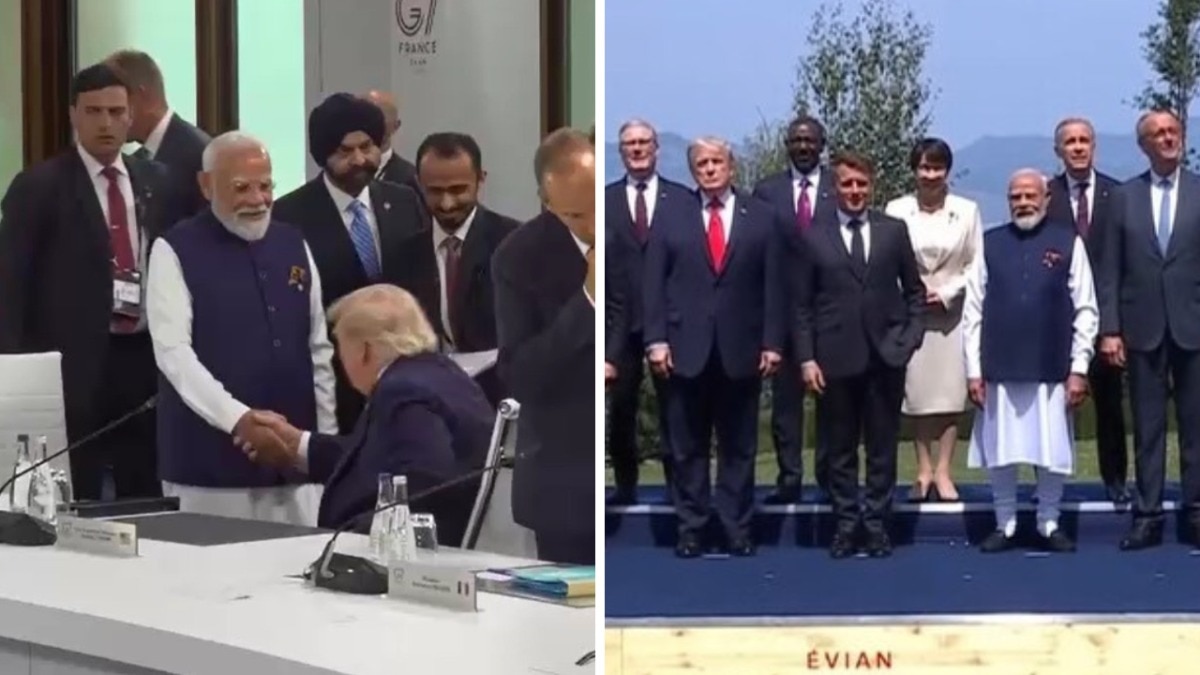 PM Modi, Trump shake hands at G7 summit in France, first meeting in 16 ...