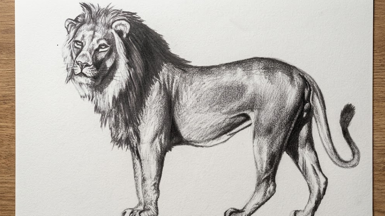 Master lion drawing tutorial with fun steps and realistic sketch practice