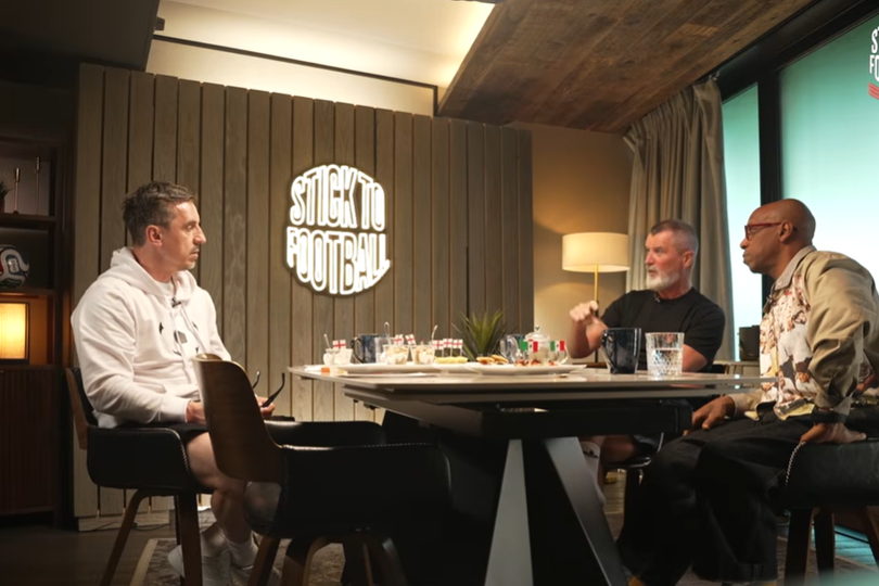 Roy Keane angrily reacts to Gary Neville's Declan Rice jibe