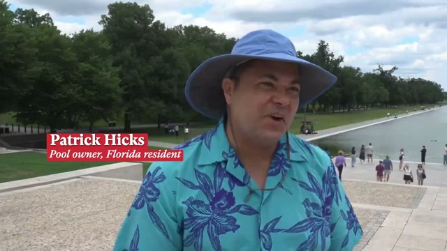 Lincoln Memorial pool turns green days after $14m Trump renovation