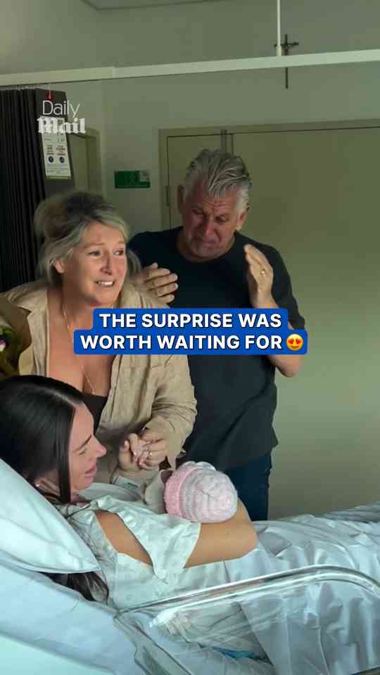 Grandparents' emotional reaction to meeting baby girl melts hearts