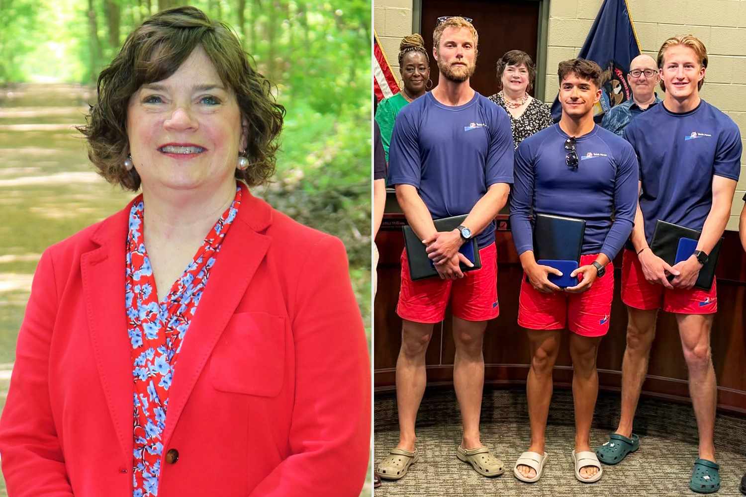 Mayor praises newly hired lifeguards for saving her husband's life ...