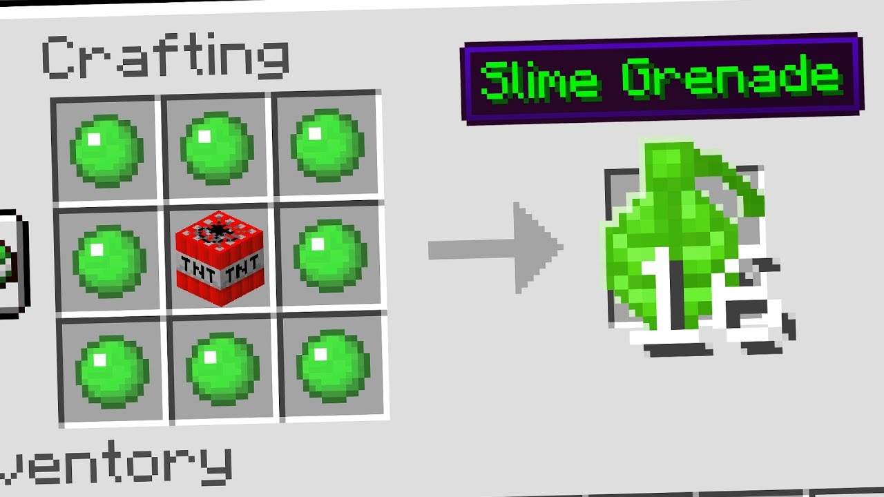 Using slime to craft secret hidden items in Minecraft