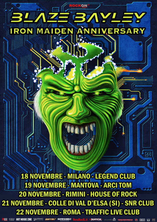 Iron Maiden: Blaze Bayley in Italia per cinque appuntamenti live