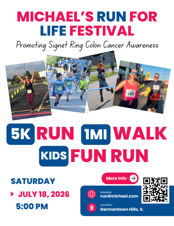 Annual 5K run/walk fundraiser for rare colon cancer research