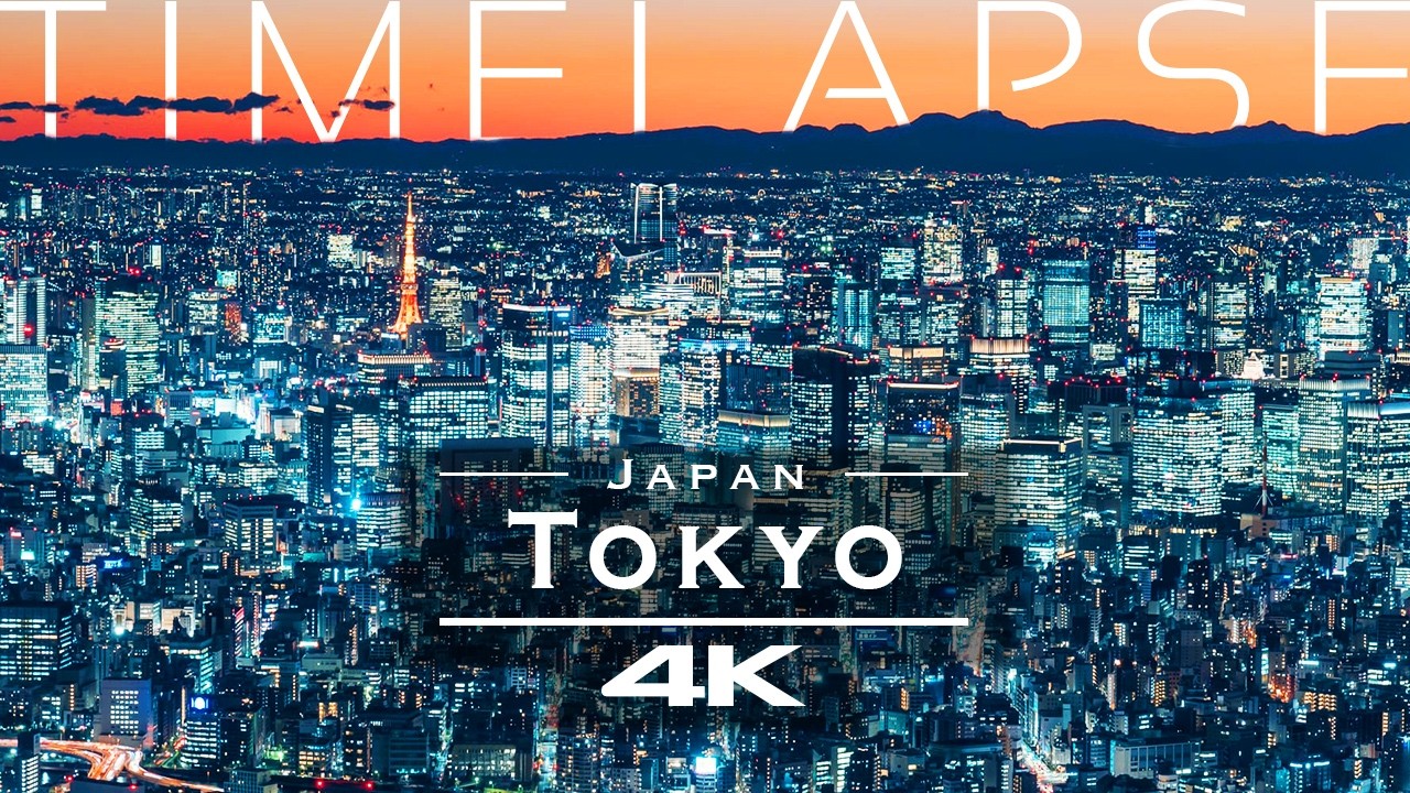 Tokyo at night in 4K neon drone timelapse