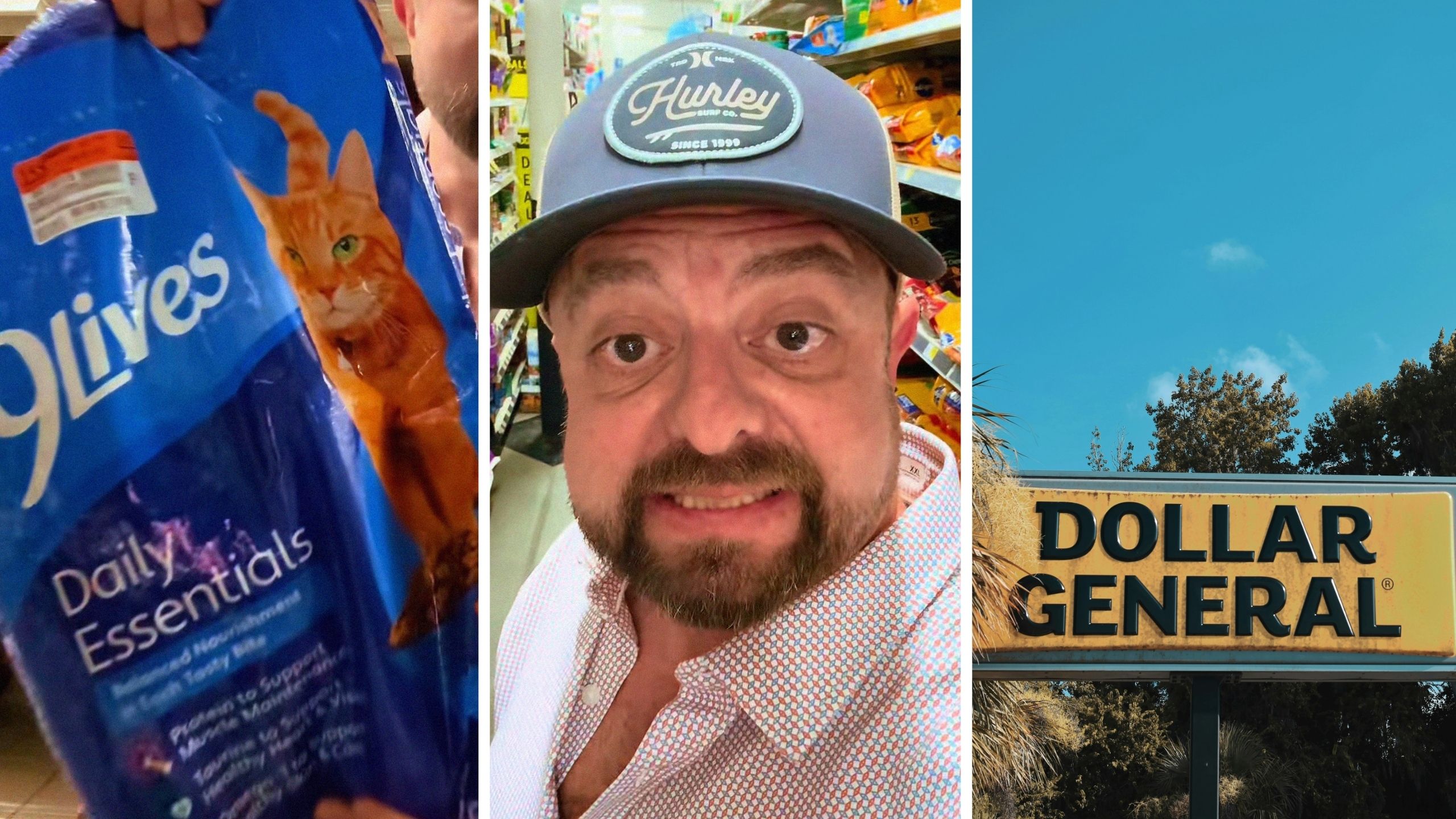 Man goes to Dollar General. Then he picks up sack of 9Lives cat food ...