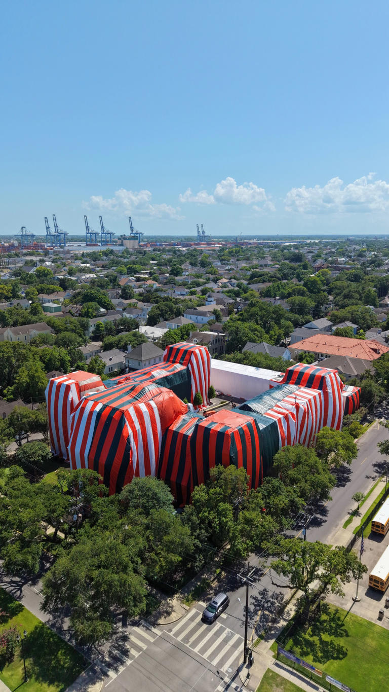 The giant striped tent turning heads in Uptown