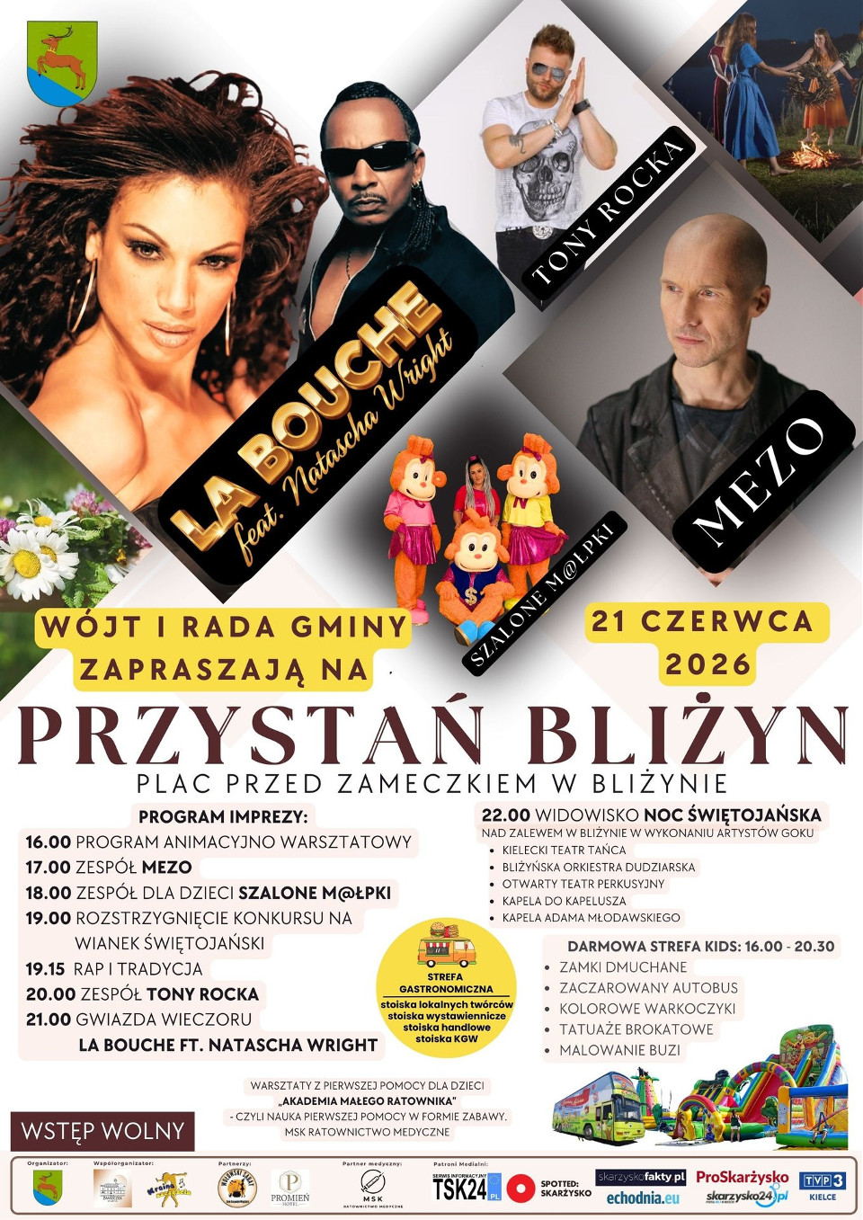 Przystań Bliżyn i Bliżyńska Noc Kupały 2026. Występy La Bouche i Mezo ...