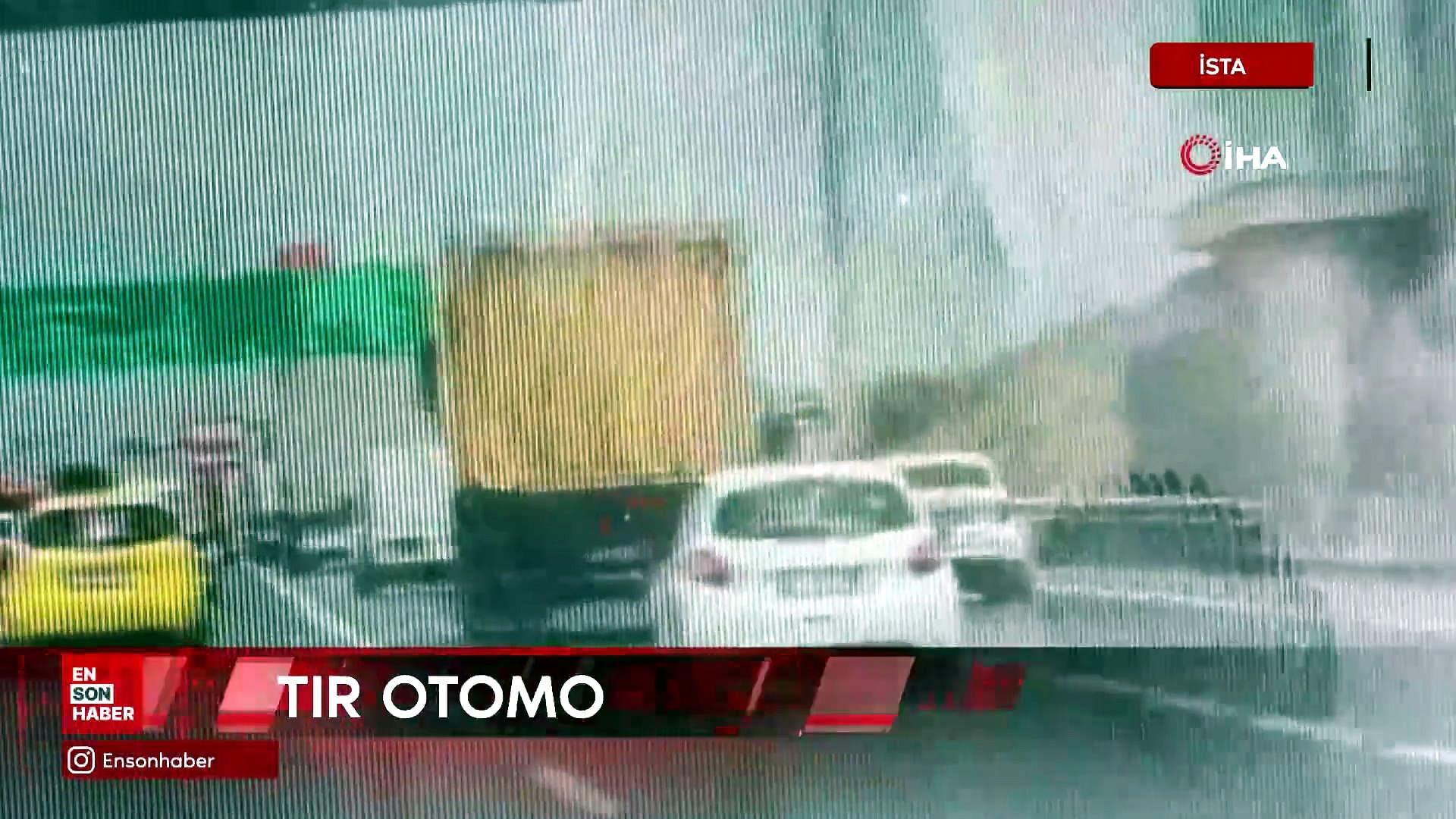 Kuzey Marmara Otoyolu’nda tır otomobili önüne alıp sürükledi