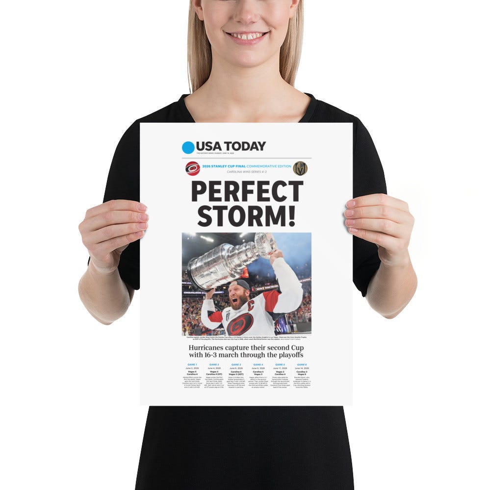 Carolina Hurricanes win 2026 Stanley Cup, get your championship page prints