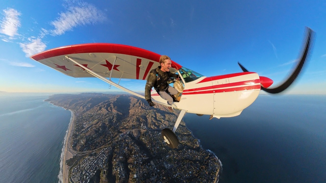 Most people watch the sunset from the beach - he watched it from freefall