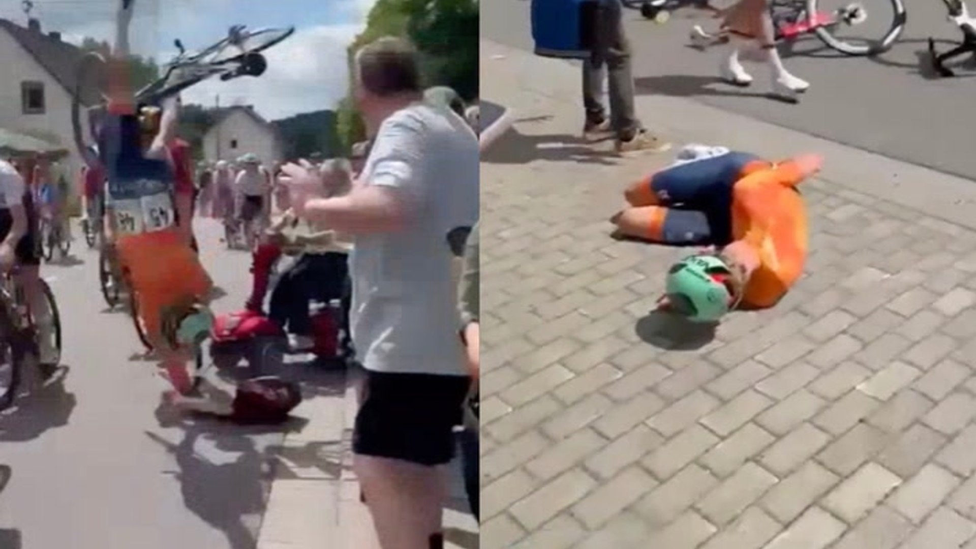 Elderly fan causes horror cycling crash after driving mobility scooter ...