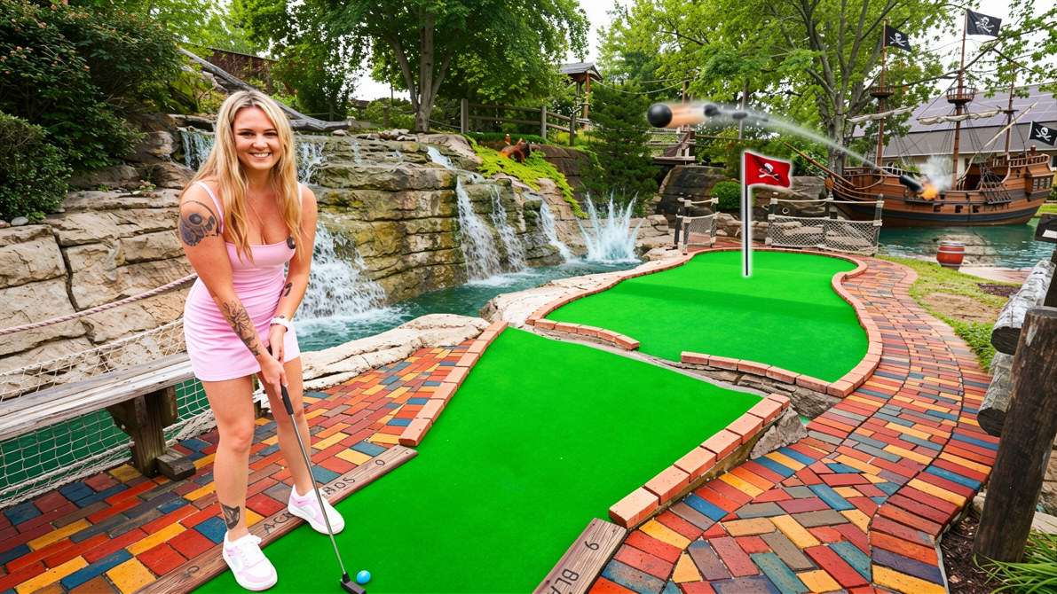 We've never had a mega mini golf match here before