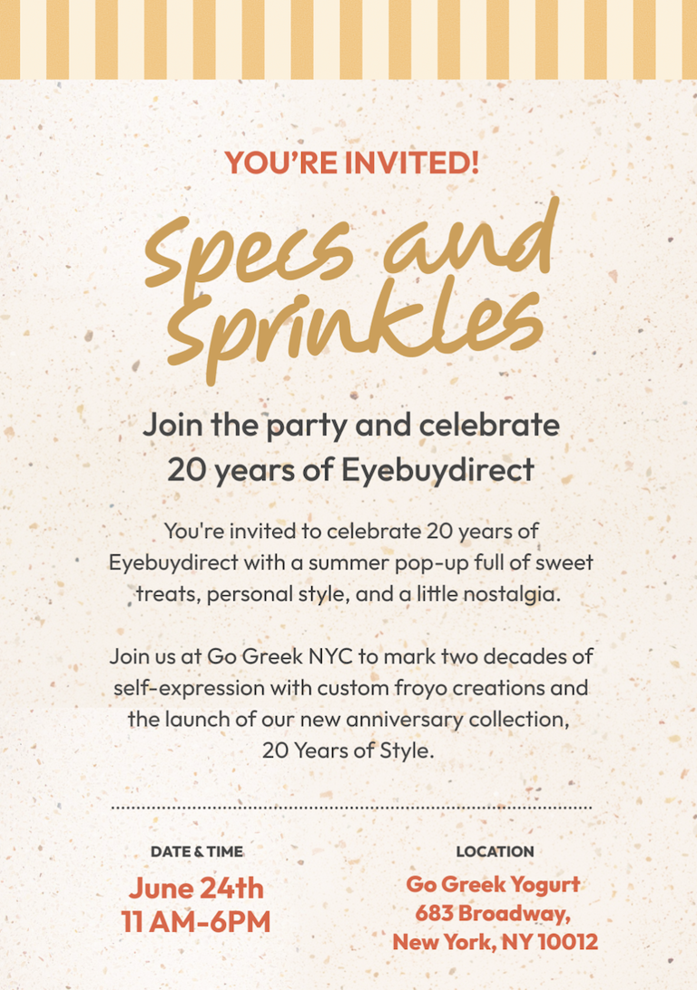 Eyebuydirect specs & sprinkles pop-up, NYC