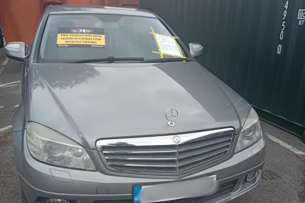 Fly-tipper's Mercedes to be crushed and put on public display in ...