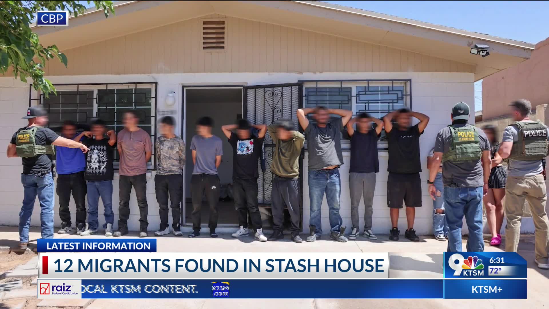 12 migrants found in stash house, arrested