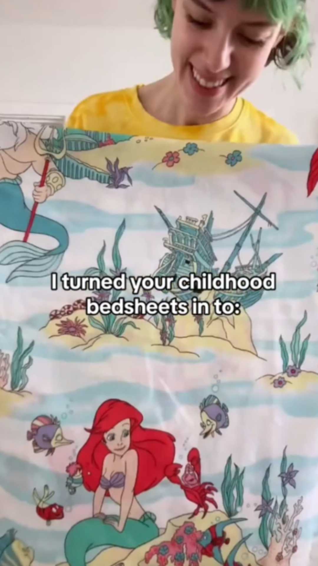 Ariel Prints Turned Custom Jumpsuit Disney Upcycling Transformation