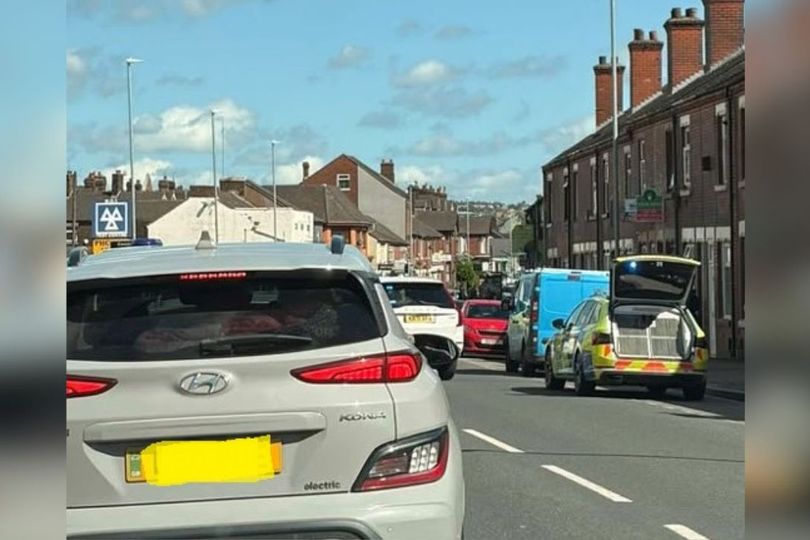 Police update after armed cops and dog handler on busy Stoke-on-Trent road