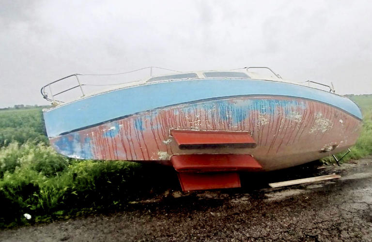 Villagers baffled after boat dumped on country lane 36 miles from sea