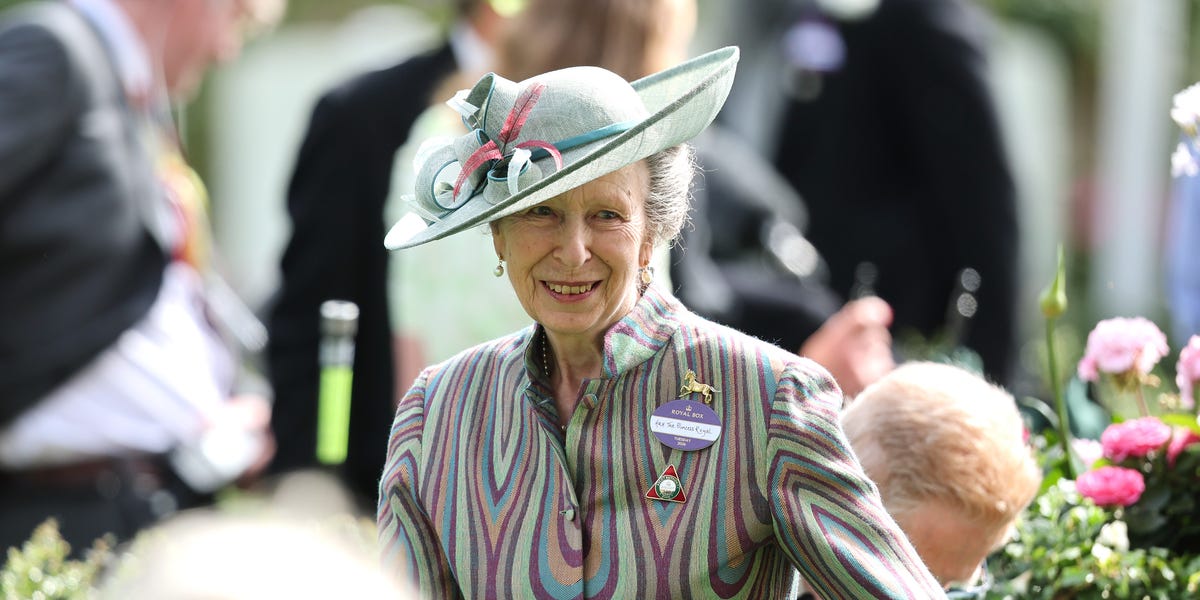 Princess Anne wears a bold abstract outfit to the first day of Royal ...
