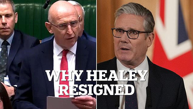 Former defence sec John Healey delivers his resignation speech