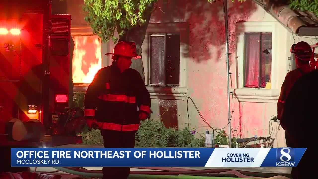 Business shop destroyed in Hollister area fire; firefighter injured