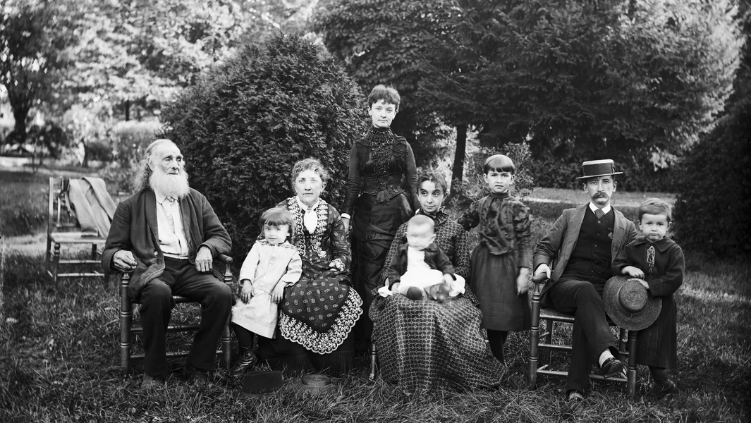 8 historic and recreated family portraits