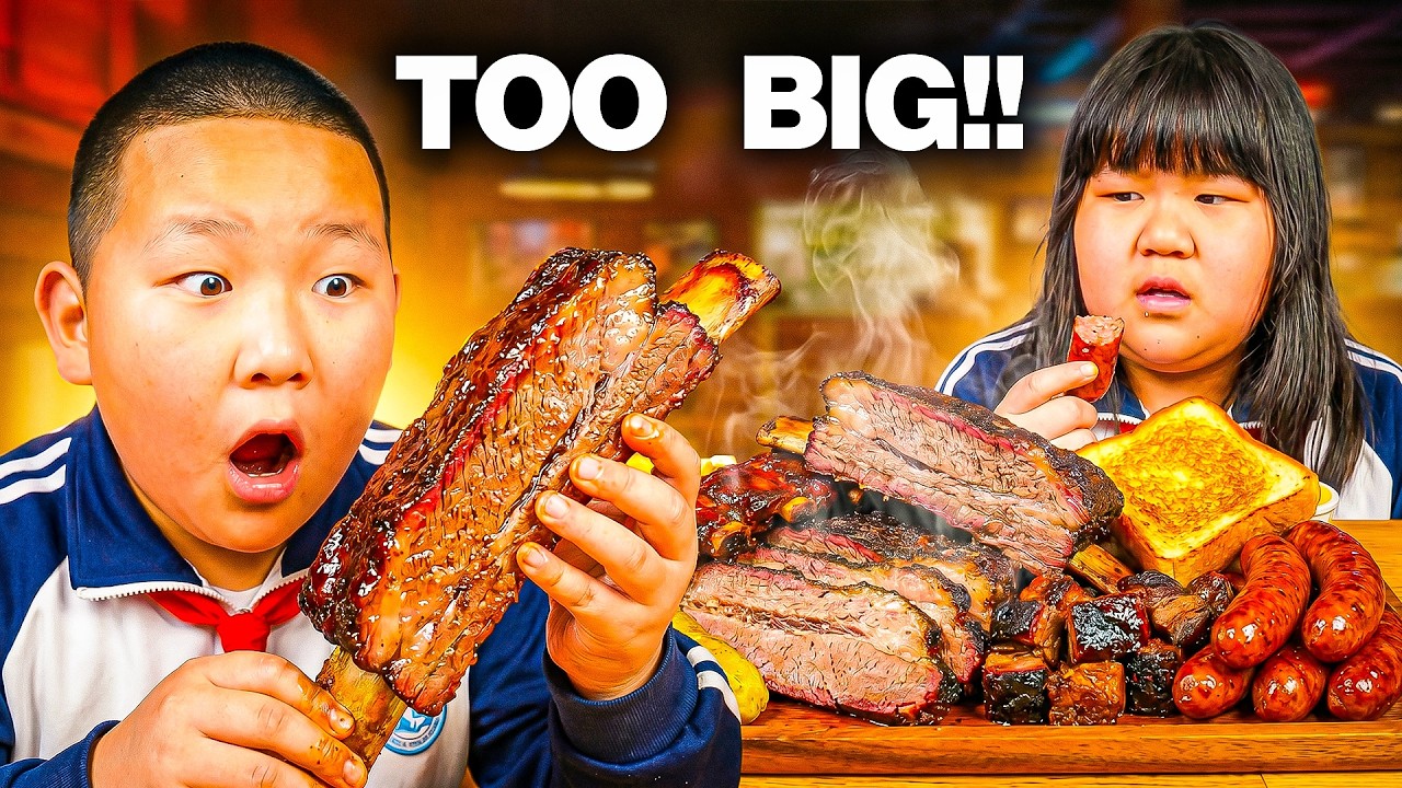 Chinese kids try Texas BBQ for the first time
