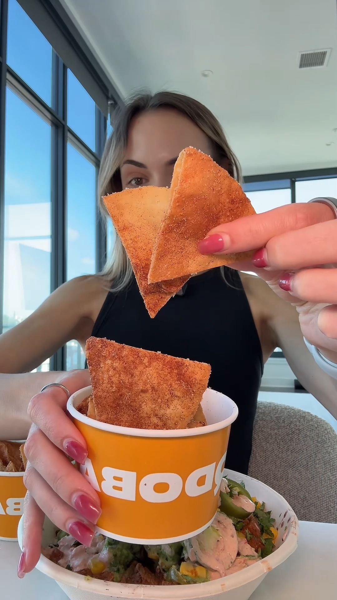 QDOBA new churro chips and tequila lime steak