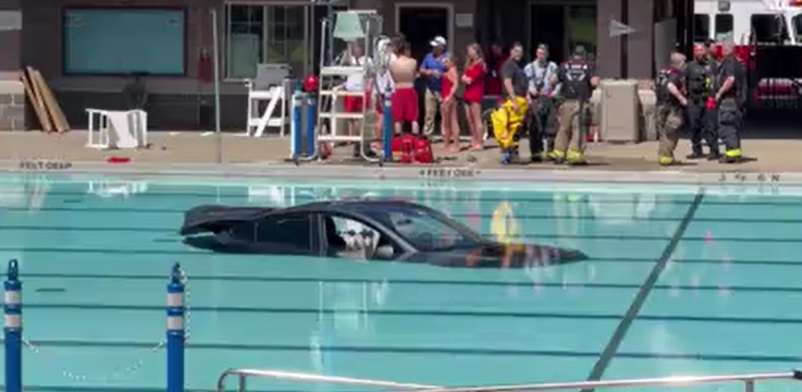 Car ends up Wavenly Park swimming pool
