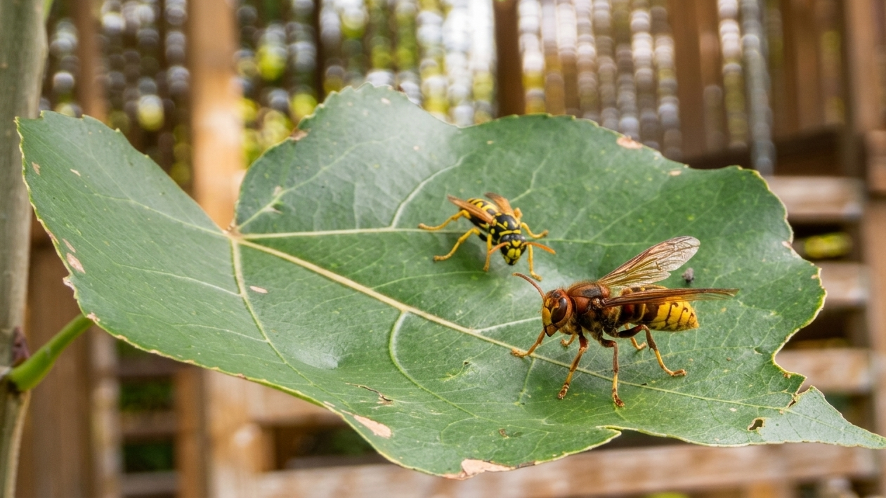 Watch what happens when two wasps start fighting