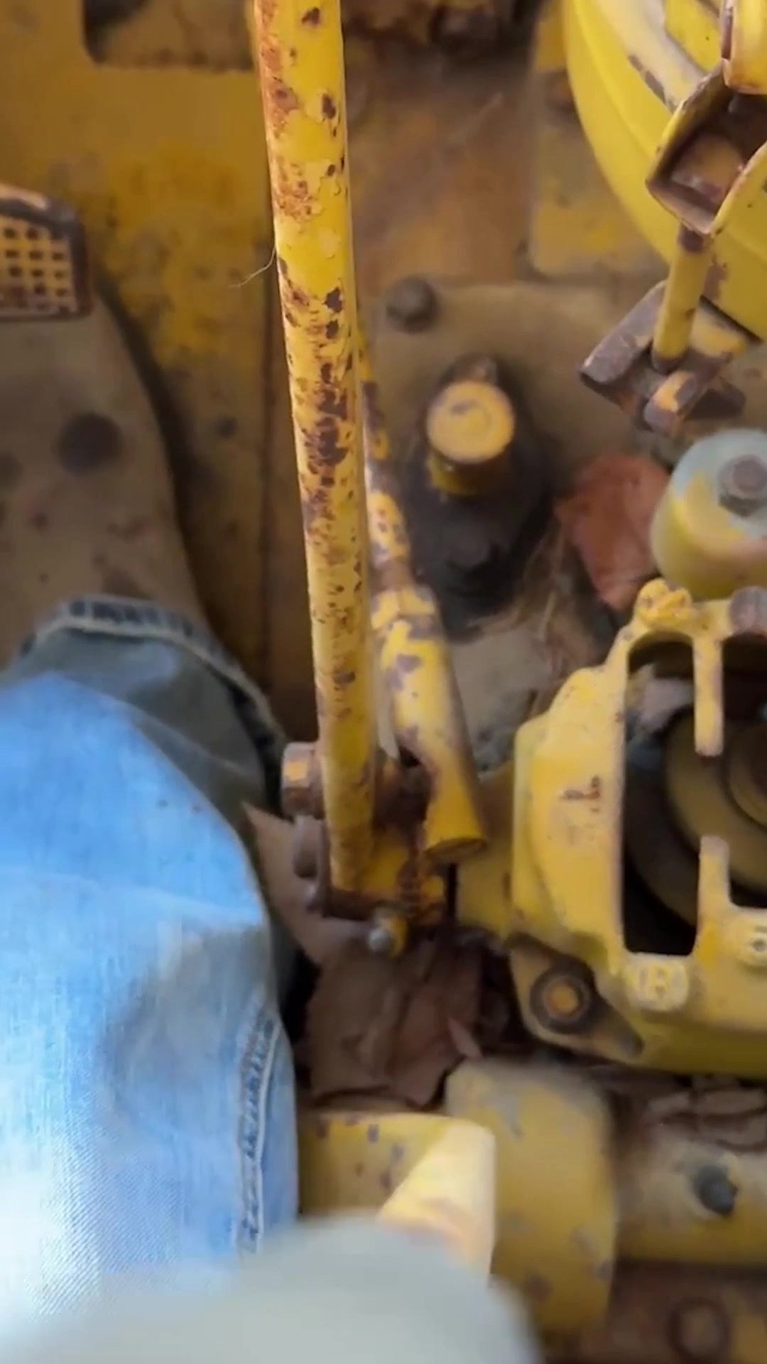 Pull-starting an old farm tractor