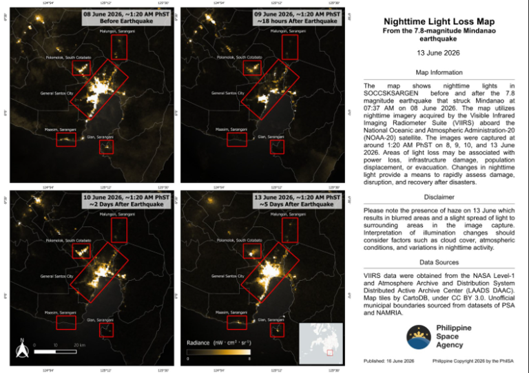 PhilSA notes return of nighttime lights in parts of Mindanao after ...
