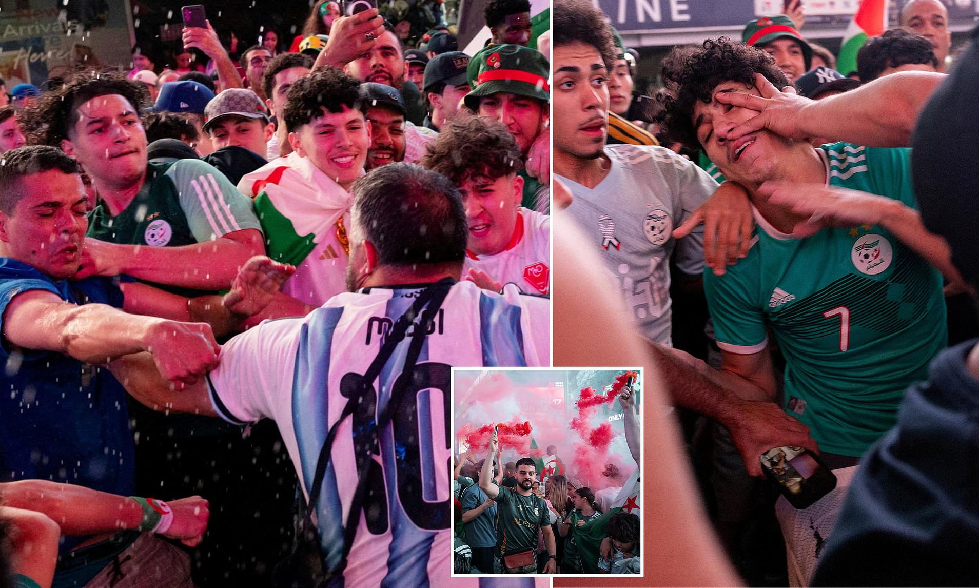 World Cup party descends into ugly brawl as Argentina and Algeria fans ...
