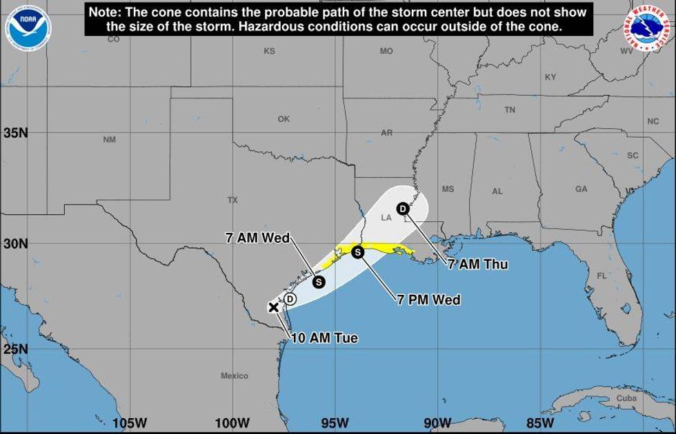 Tropical storm watch issued for Louisiana coast