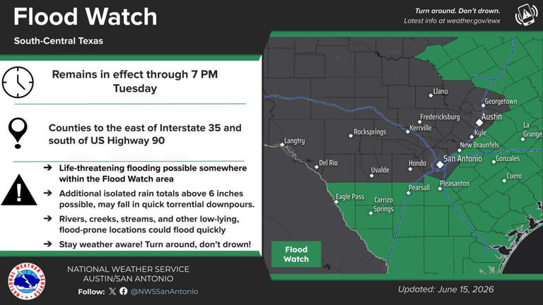 Heavy rainfall shifts southeast, but San Antonio isn't in the clear yet ...