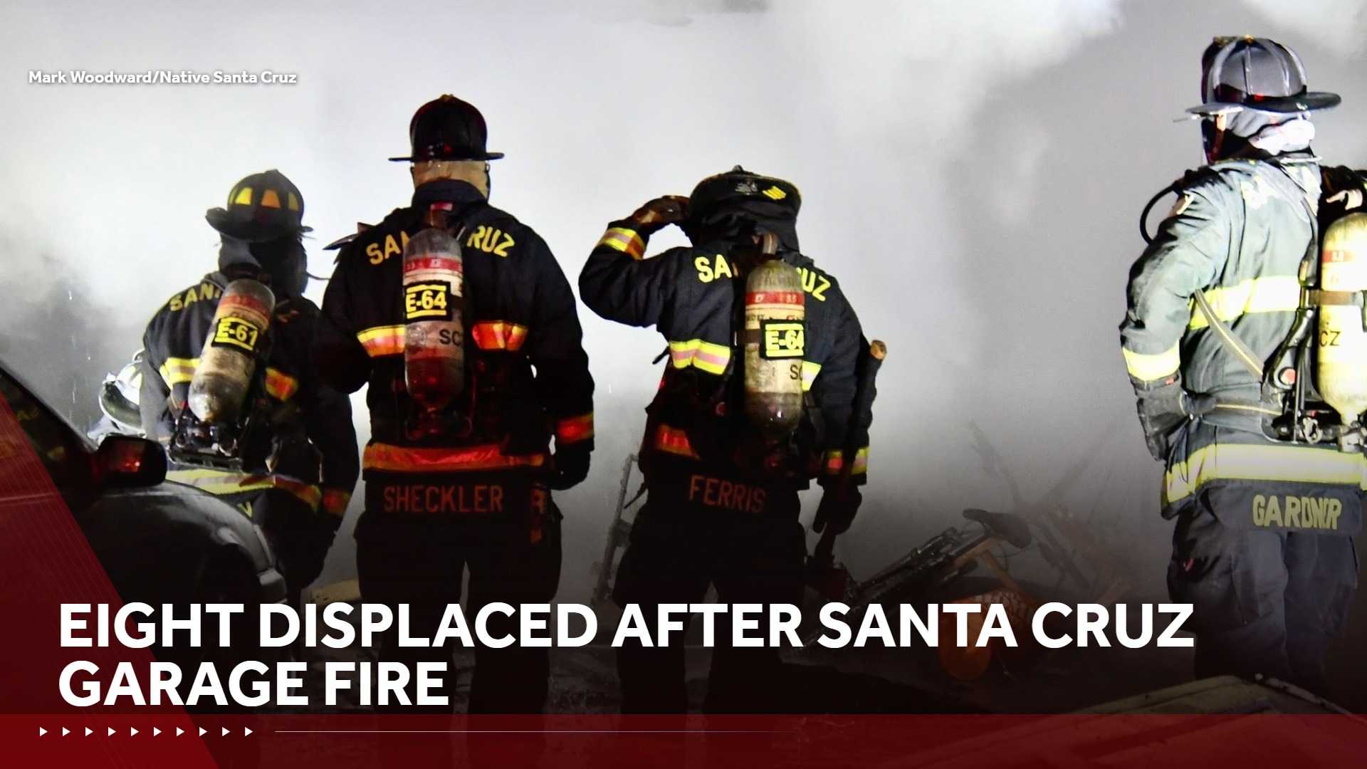 Eight displaced after Santa Cruz garage fire