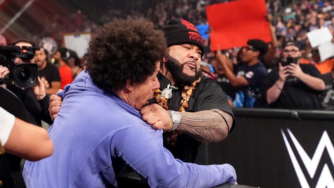 WWE star Jacob Fatu destroys comedian Eric Andre to start 'Monday Night ...