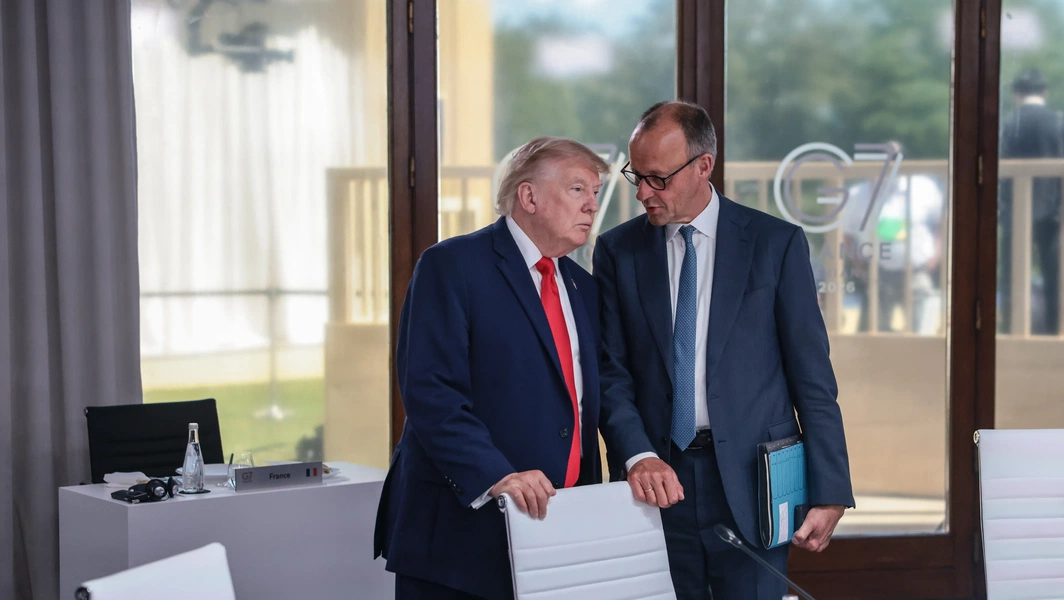 Merz gifts Trump 'Trump 47' jersey at G7