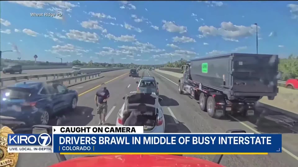 Video: Drivers brawl in the middle of Colorado interstate