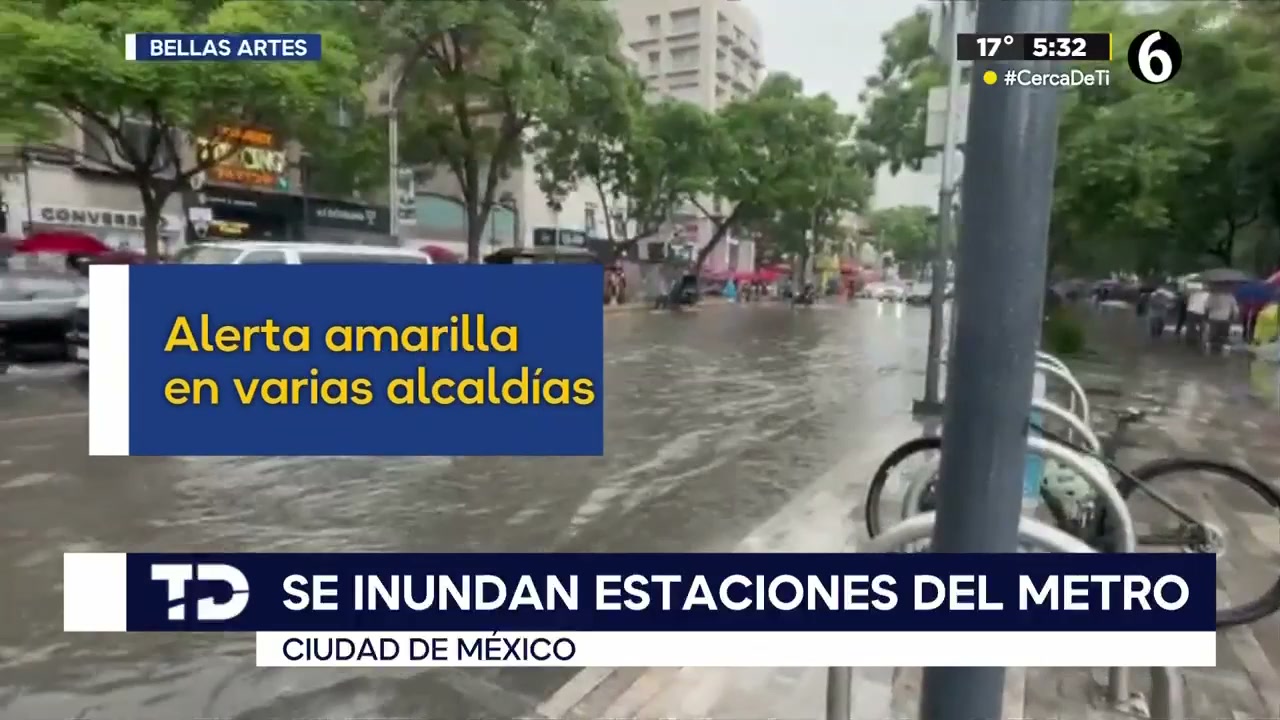 Lluvias colapsan la capital; estaciones del Metro quedan bajo el agua