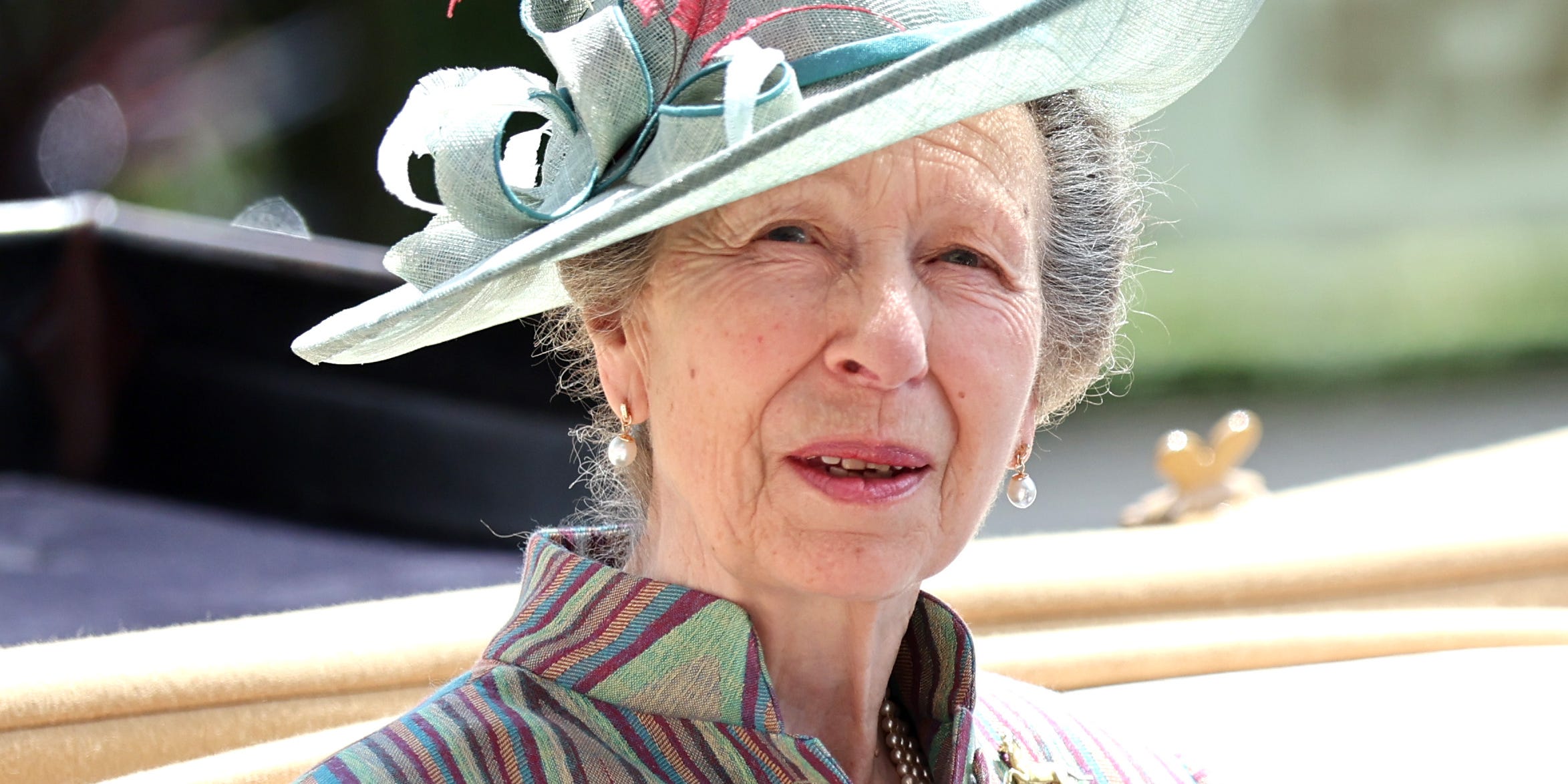 Princess Anne wears a bold abstract outfit to the first day of Royal ...