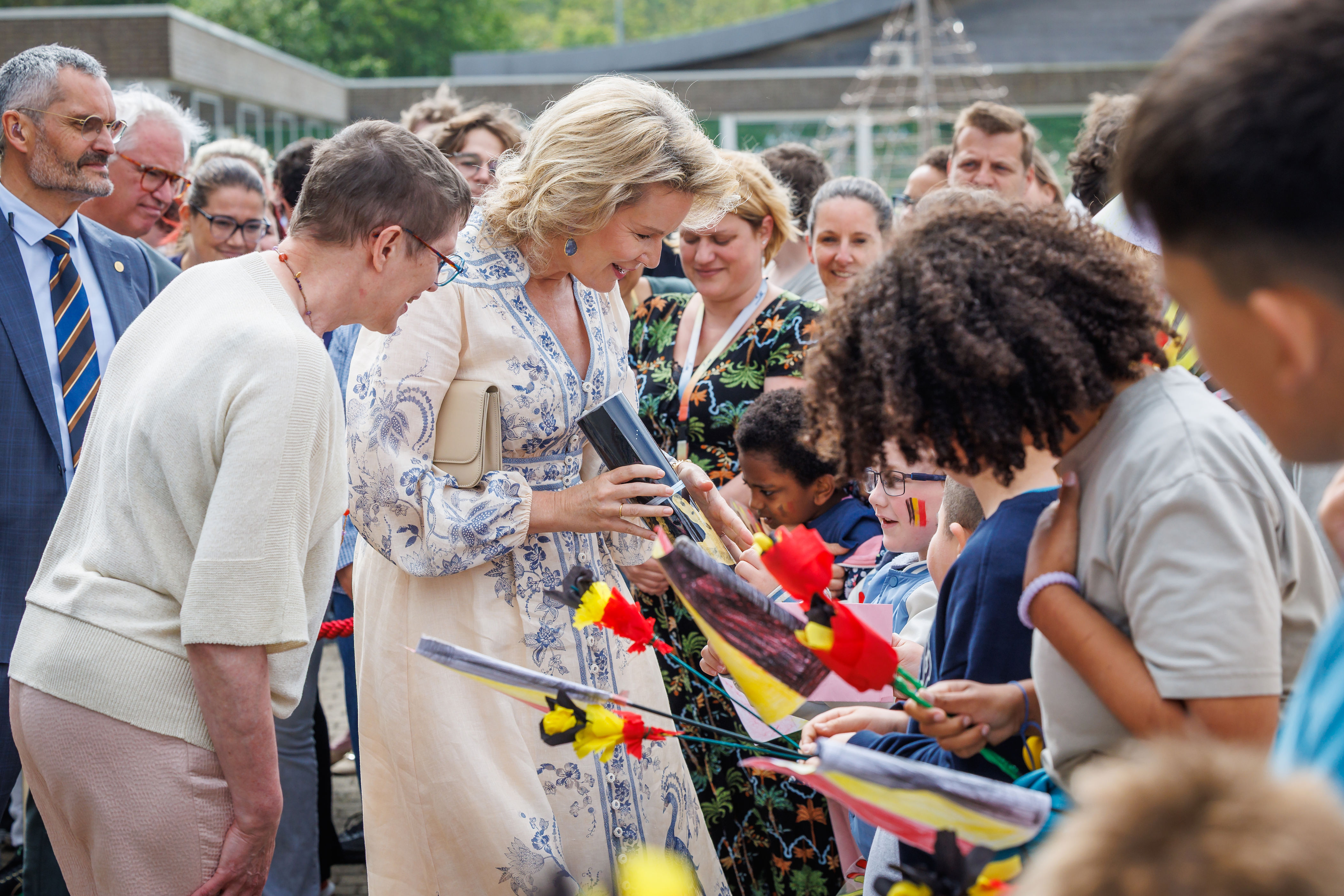 La reine Mathilde en visite au Zeepreventorium au Coq